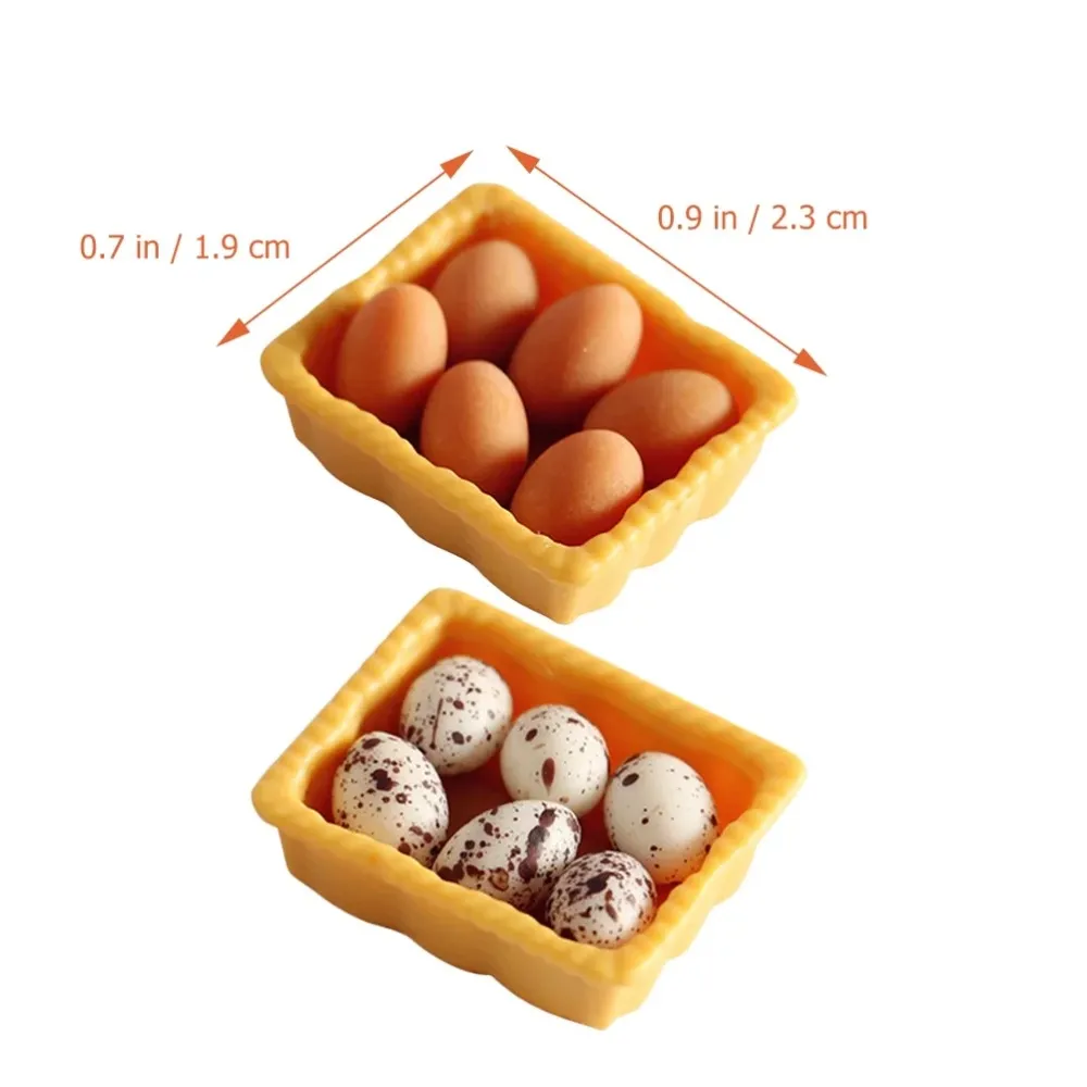 1:12 Scale Dollhouse Eggs - Mini Egg Models with Tray & Kitchen Decor ...