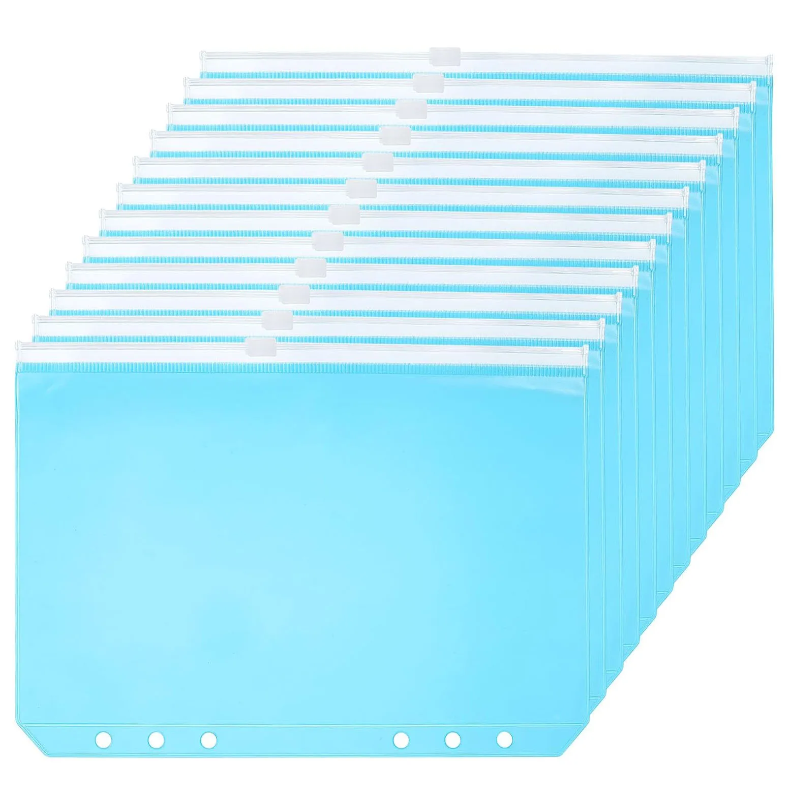 Waterproof A6 Binder Pocket with 12 Pack PVC Zipper, 6 Holes, and Loose ...