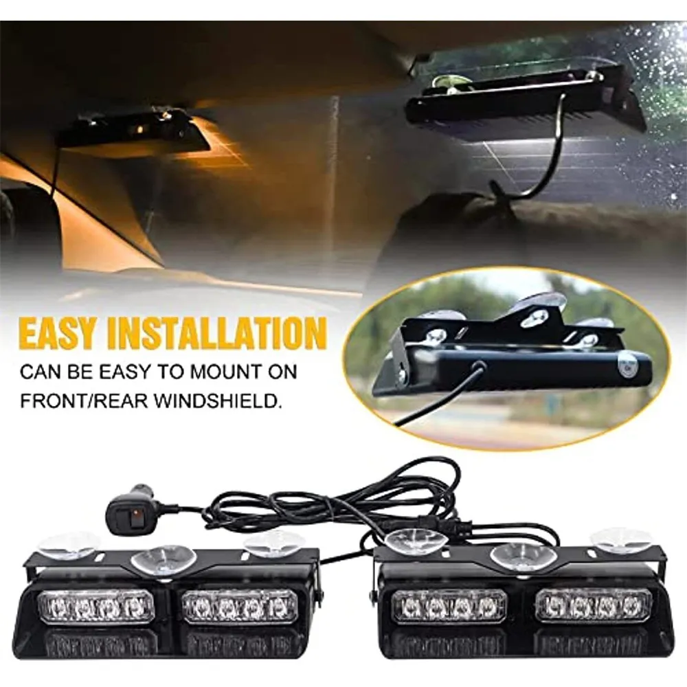 2 In 1 LED Car Strobe Lights For Emergency Flash Warning Lamp ...