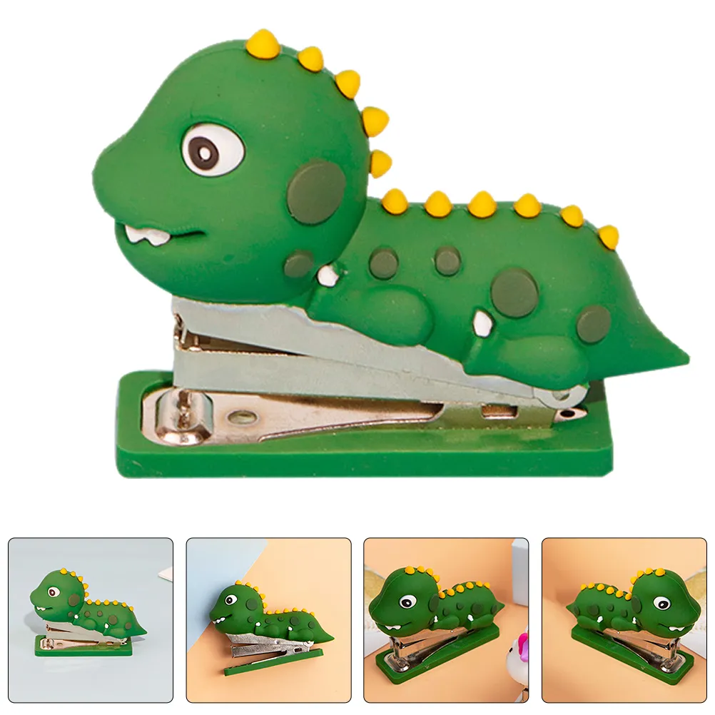 Silicone Dinosaur Staplers Mini Booklet Stapler Reusable Office School ...