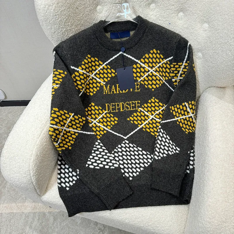 Plaid Jacquard Knit Sweater: Parisian Style, Warm Wool Blend - Shop Now ...