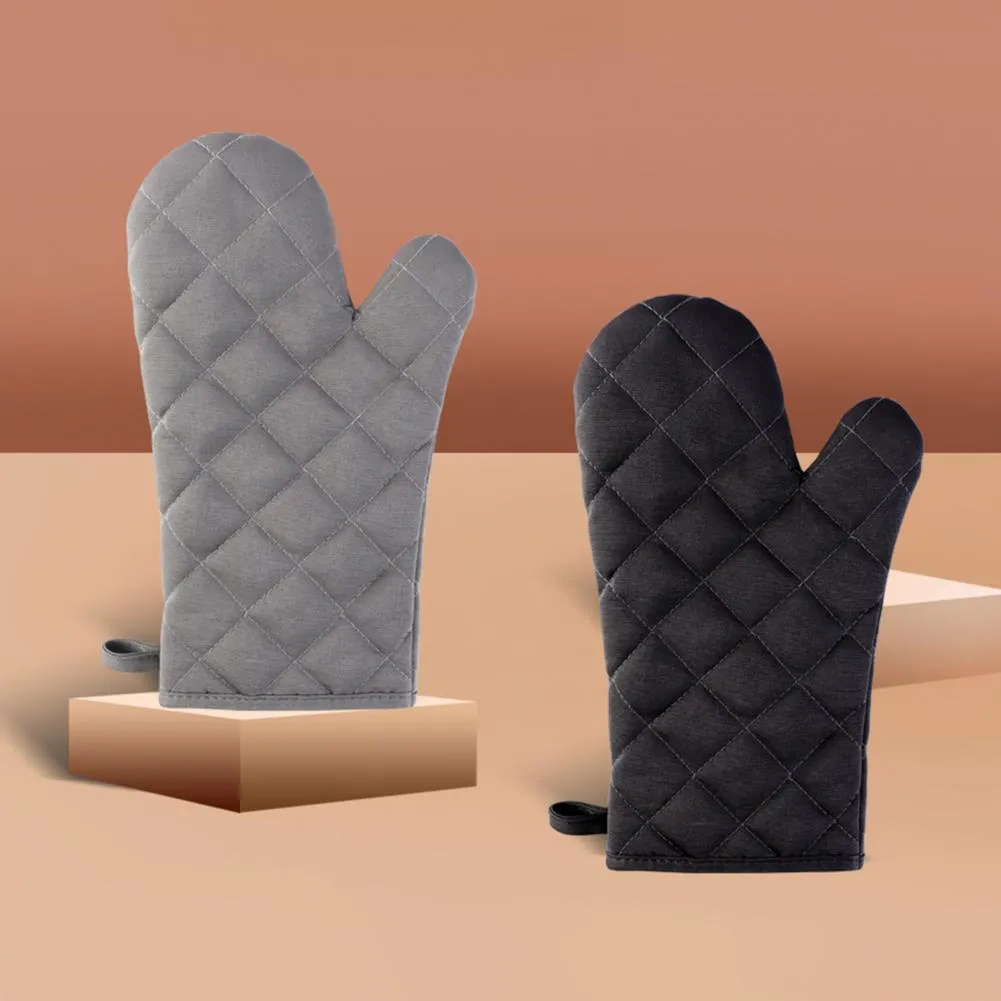 Ultra-thick Heat-resistant Oven Mitts for Safe Kitchen Cooking and ...