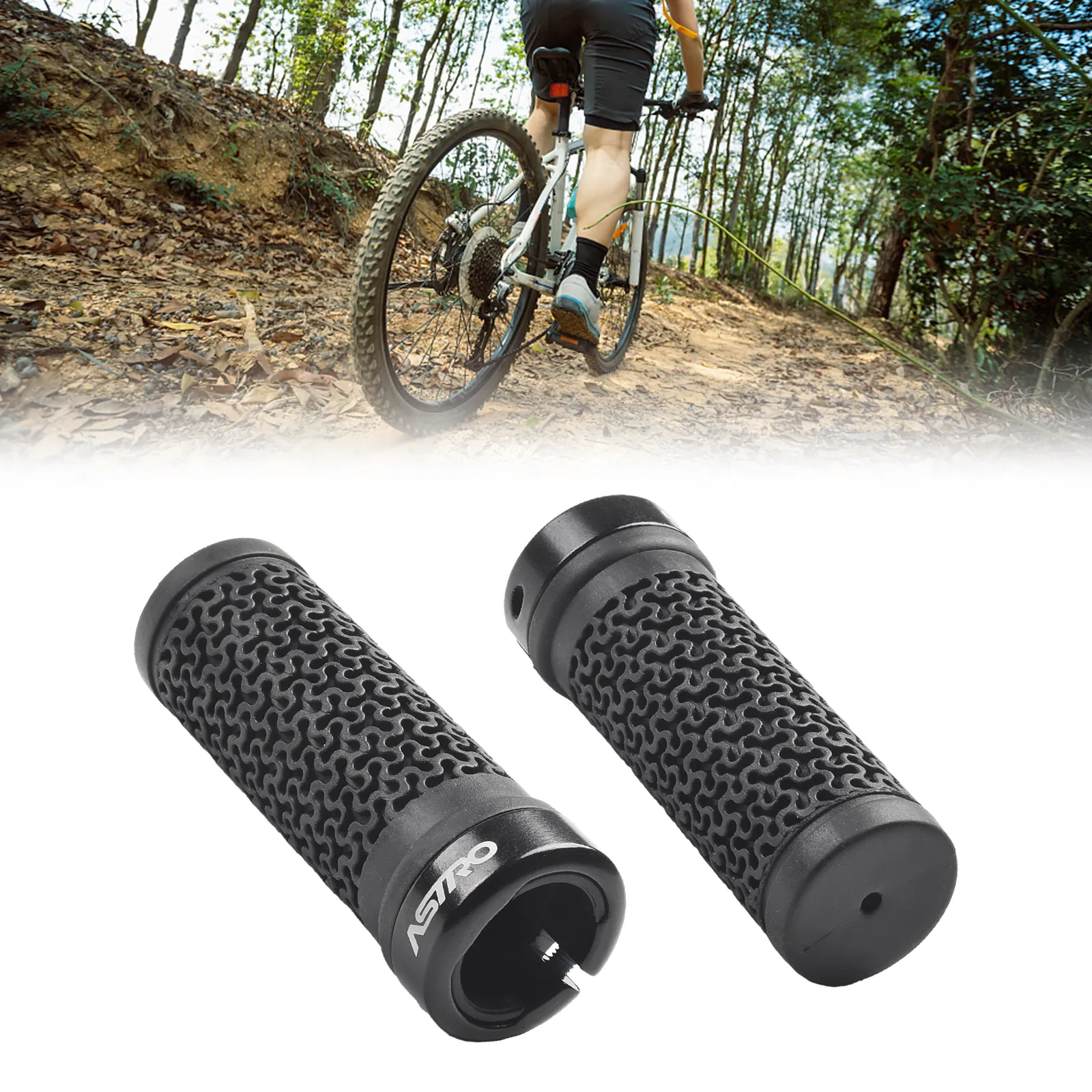Lock-on Handlebar Grips Non-Slip Bike Handlebar Grips - TPR Rubber With ...