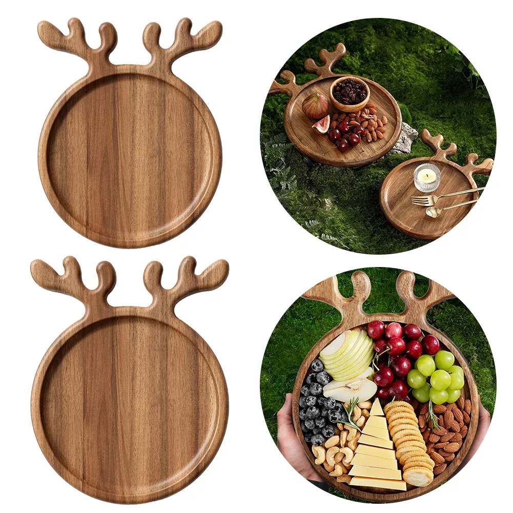 Appetizer Platter Decorative Food Dish Plate with Antler Handle for ...