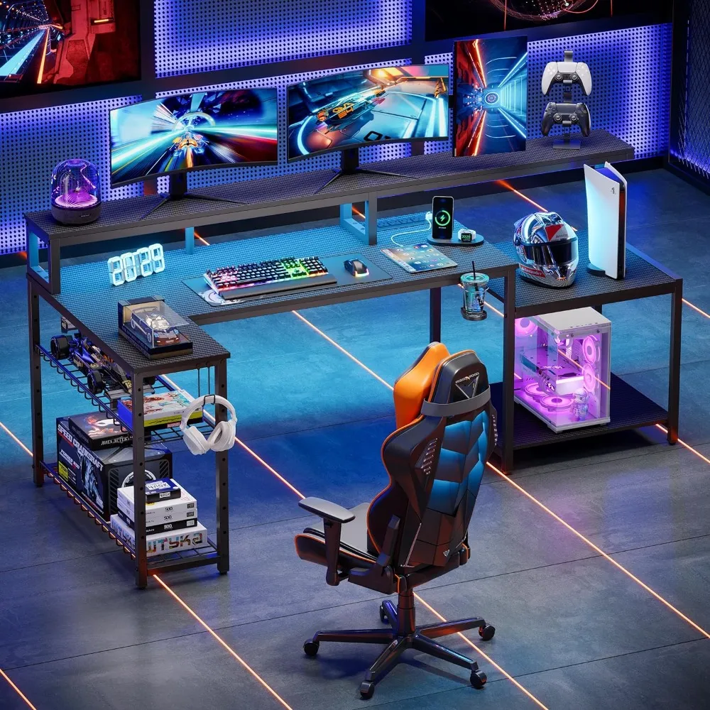 DHgate.com:Electric Gaming Desk with Built-in Power Outlets, USB Ports ...
