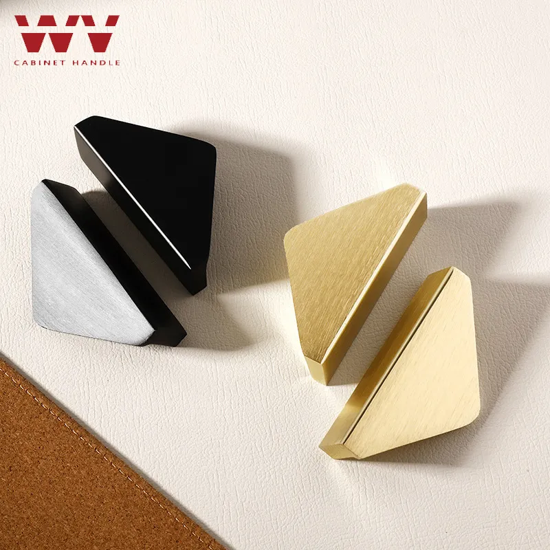 Gold Kitchen Cupboard Handles Triangle Cabinet Knobs, Modern Drawer ...
