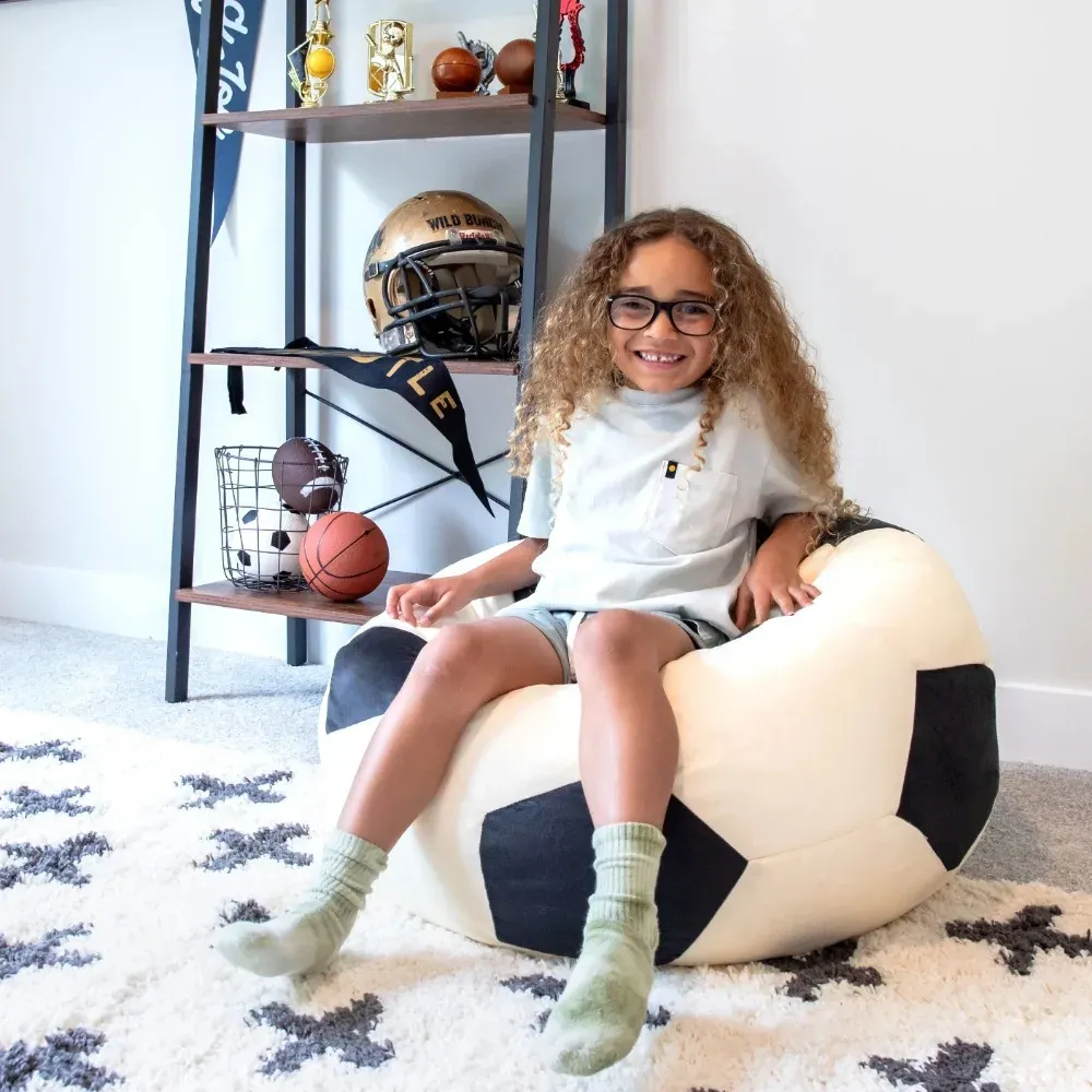 Sports Ball Kids Bean Bag Chair, Soccer Plush, Soft Polyester, 2.5 Feet ...