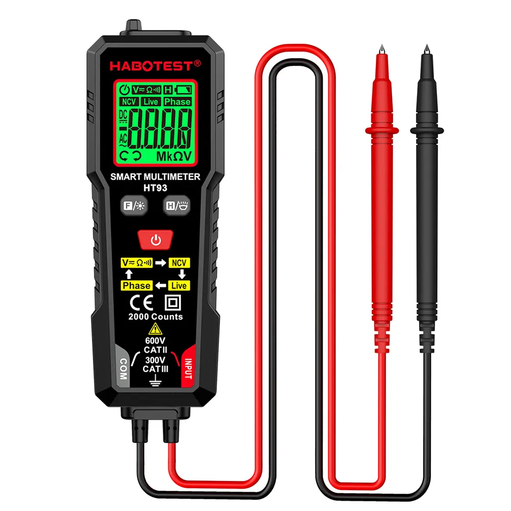 AC/DC Voltage Resistance Tester - Digital Multimeter with NCV Backlit ...