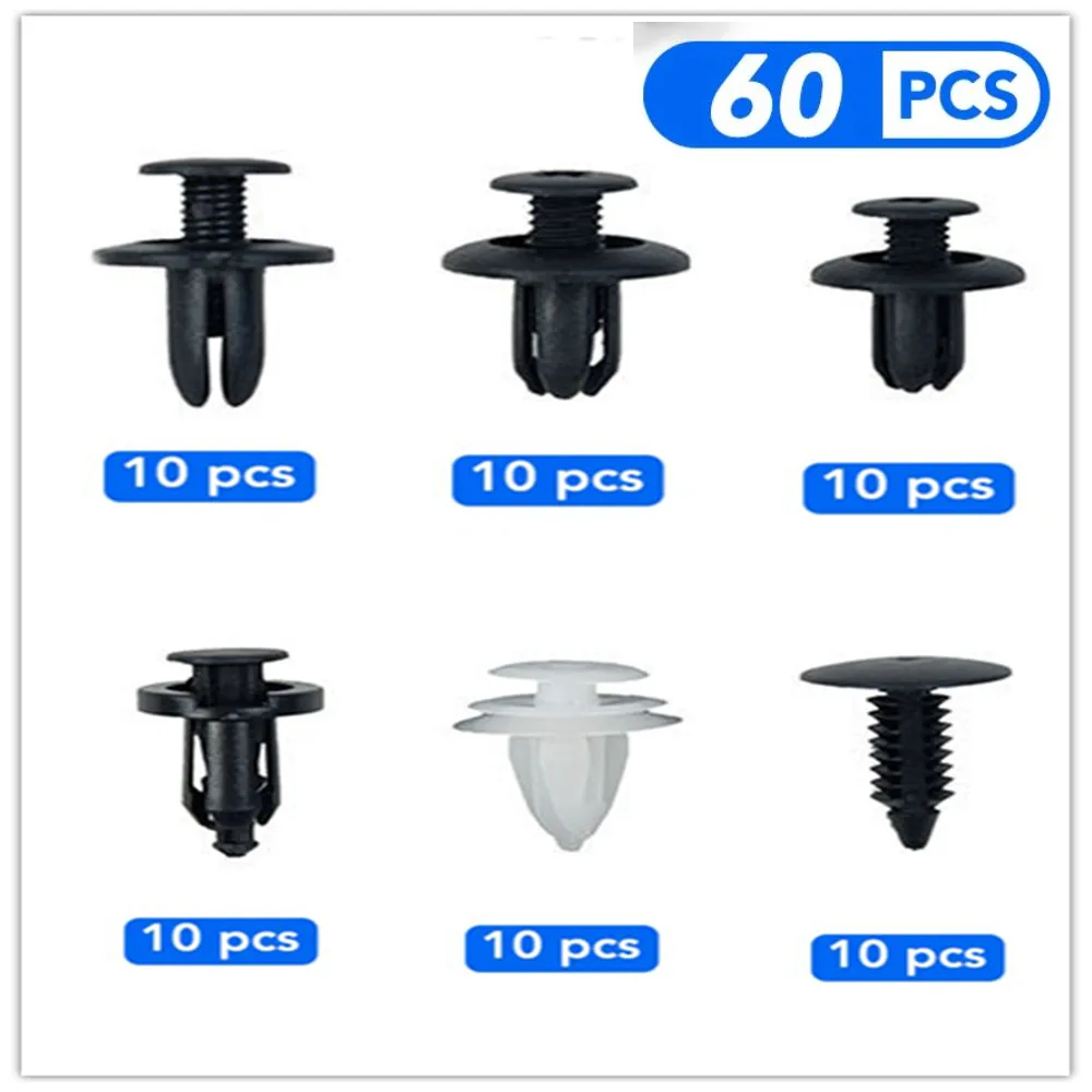 DHgate.com:60-Pack Black Nylon Auto Fastener Clips - Mixed Car Body ...