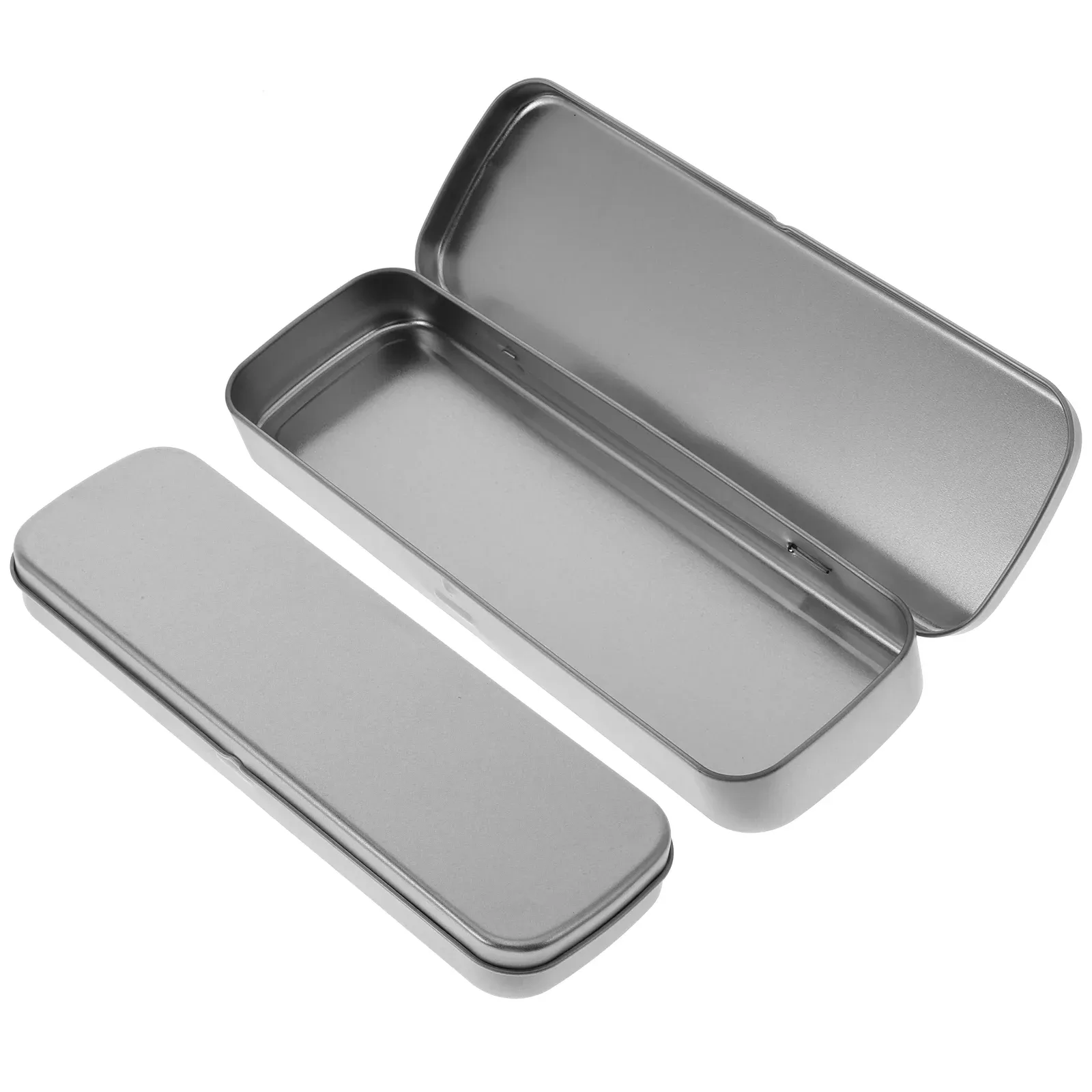 2-Pack Silver Metal Pencil Cases: Multipurpose & Durable Pen Holders ...
