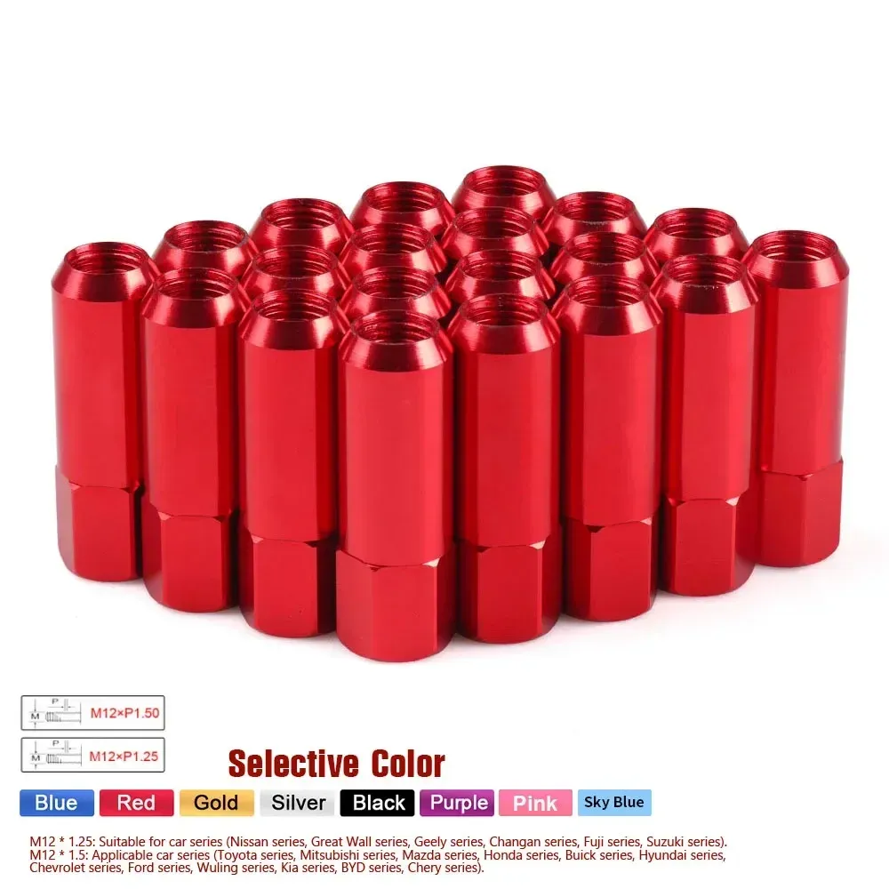 Racing Lug Wheel Nuts with 1 Inch Wheel Adapters: Aluminum Tuner Car ...