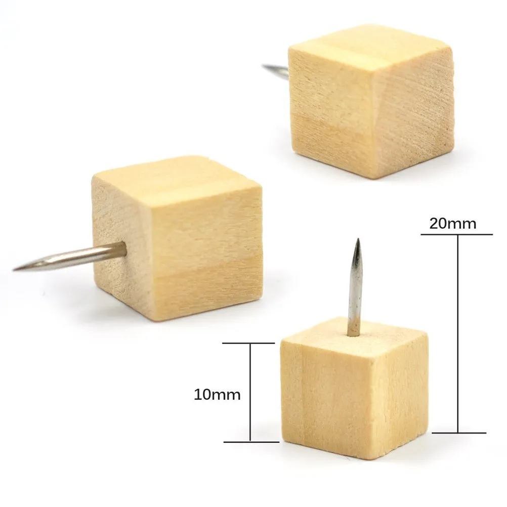 Wooden Push Standard Thumb Tacks Natural Color for Cork Boards Map ...