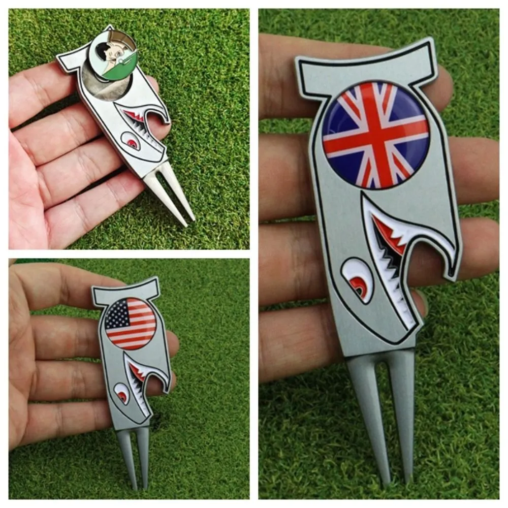 Zinc Alloy Multifunctional Golf Divot Tool with Magnetic Ball Marker 4 ...
