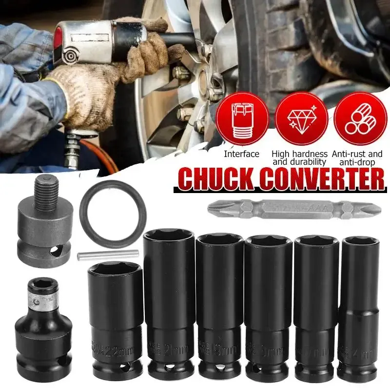 12-in-1 Impact Wrench Screwdriver Set with Hex Socket Heads, Drill ...