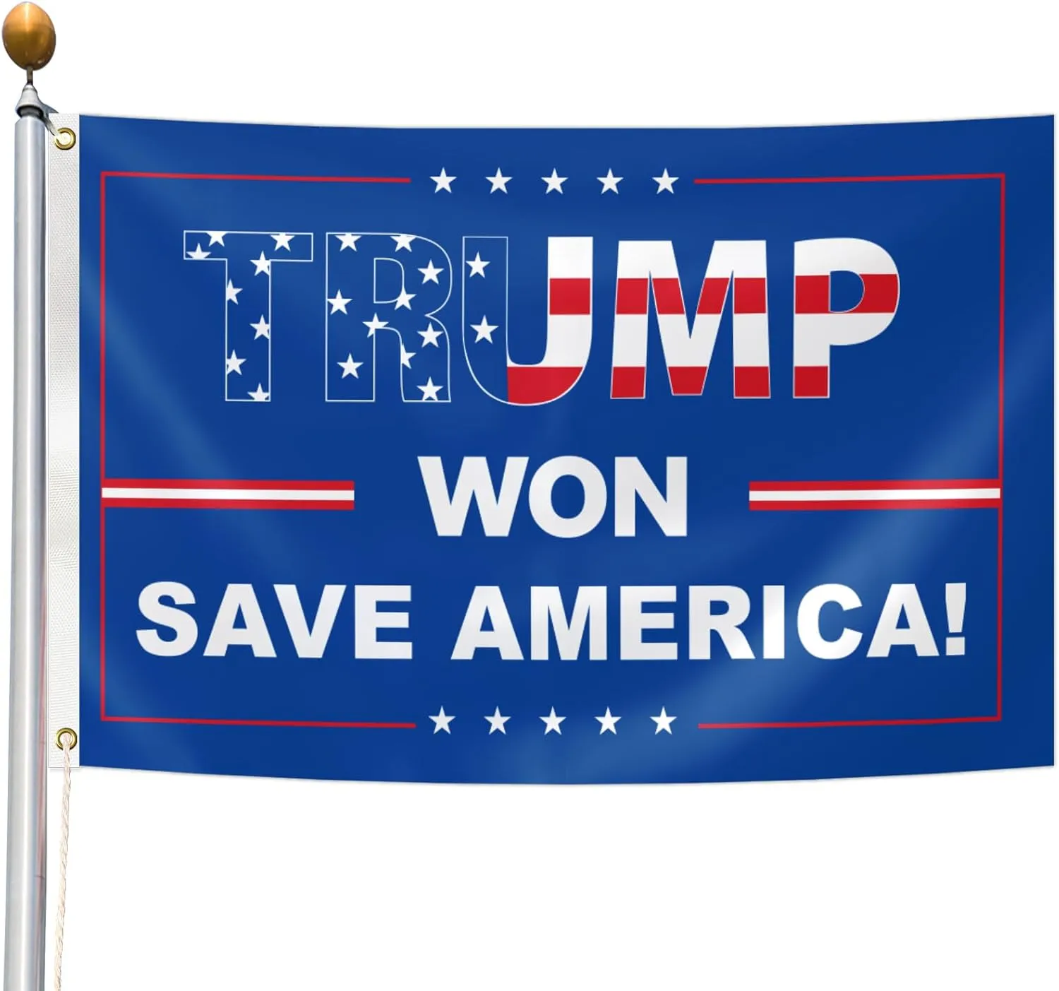 Trump Won Save America Independence Day Flag 2x3ft With Brass Grommets ...