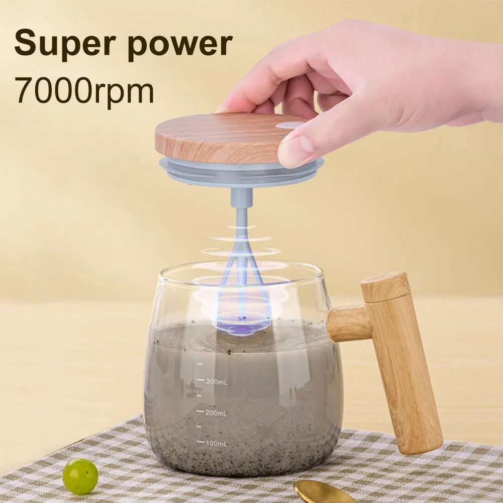 Electric Mixing Cup with Lid, Handle, Scale, 400ML Battery Powered ...