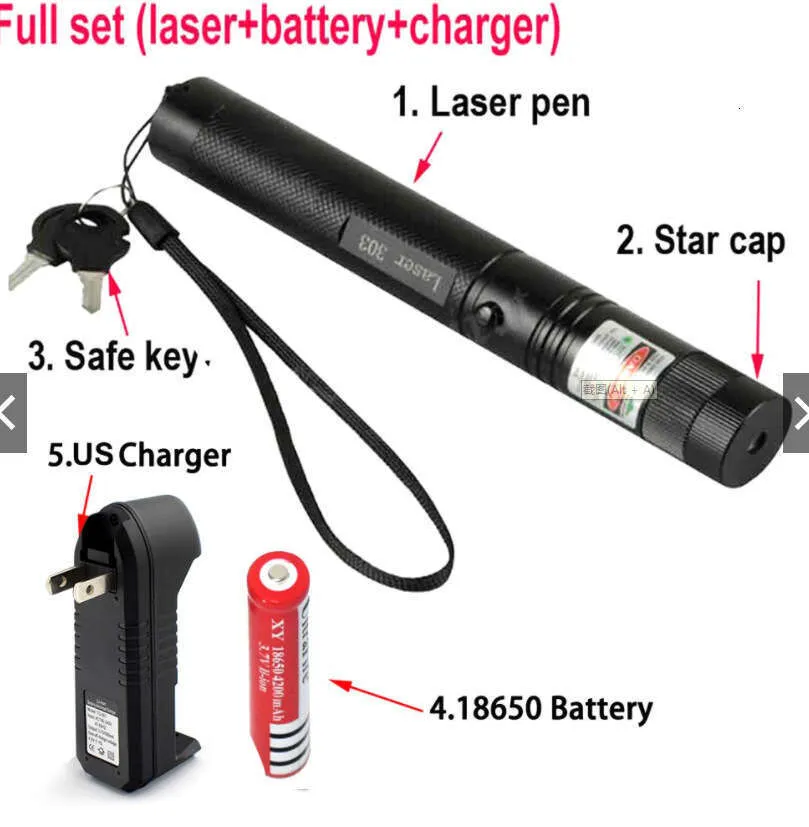 Green Laser Pointer Pen - Starry Flashlight, Single Point, Outdoor Use ...