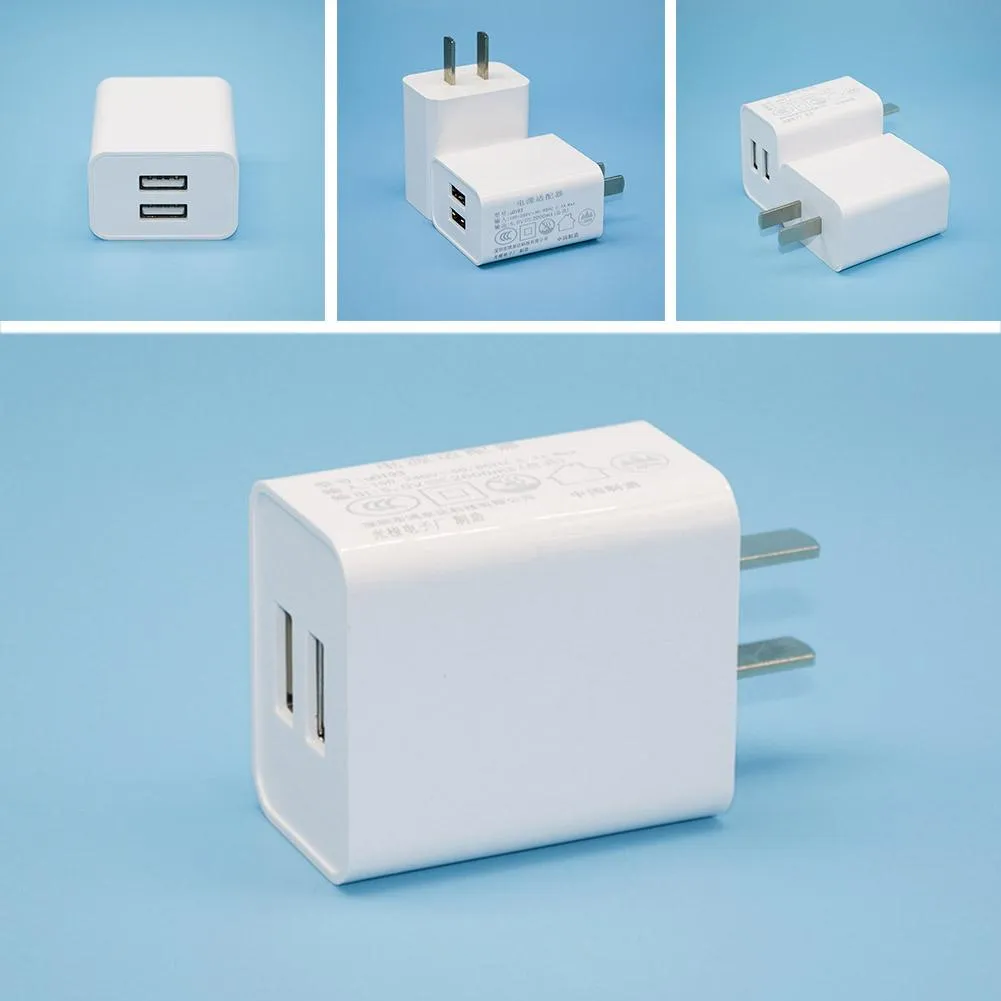 USB Dual Port Charger Adapter 5V 2A Fast Charging Head for Mobile ...
