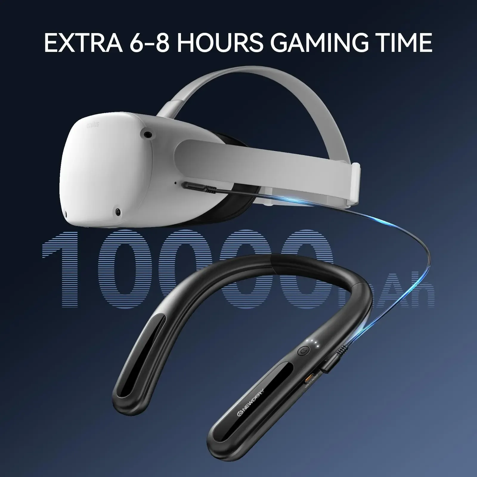 VR Quest/Vive/Pico/PSVR 2 Neck Battery Pack, 10000mAh Hanging Power ...
