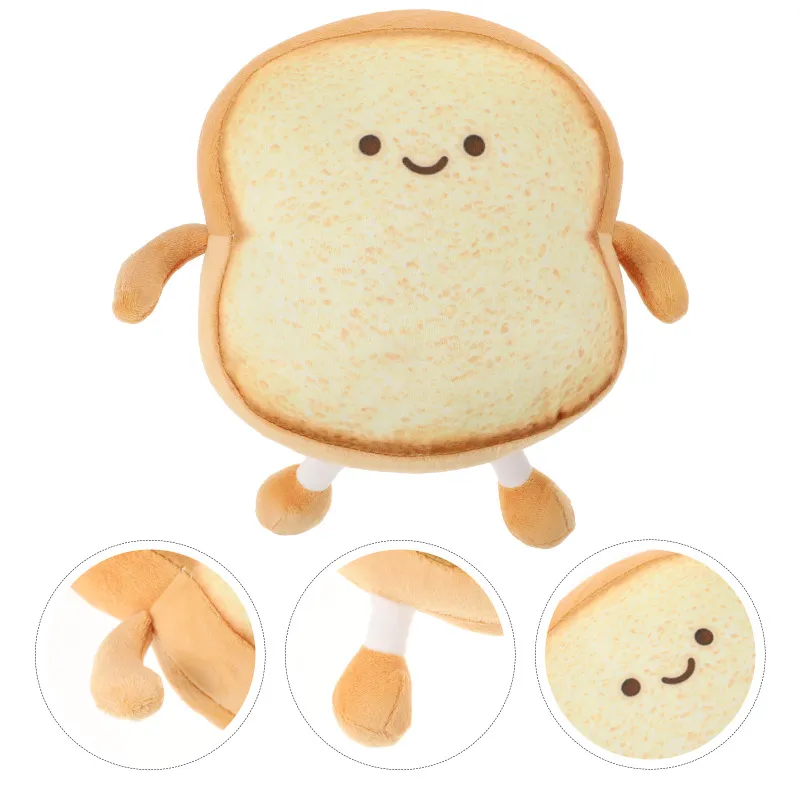 Funny Toast Shape Plush Pillow Household Decorative Plush Toy 12 in ...