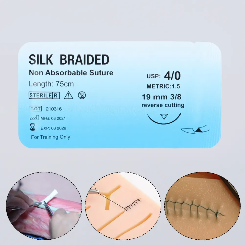 DHgate.com:10Pcs Non-Injurious 4/0 Silk Medical Student Practice Suture ...