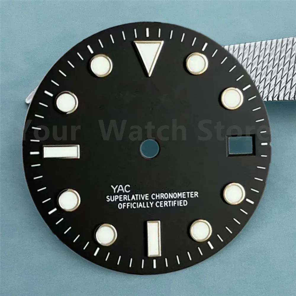 Yacht Dial with Rose Gold Surface, 28.5mm Fit, Ice Blue Luminous Nail ...