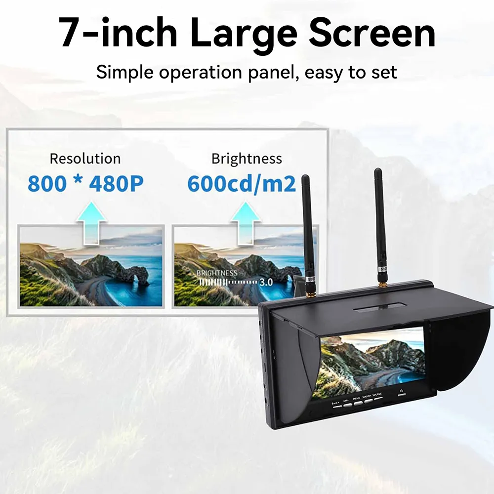 DHgate.com:7" FPV Monitor 9IMOD LCD5802D 5.8G 40CH DVR Monitor, 800x480 ...