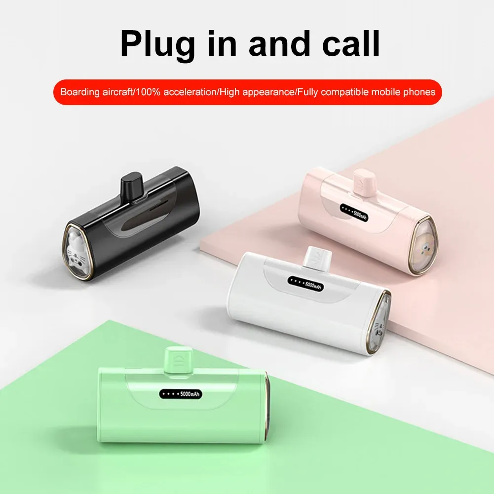 Mini Power Bank 5000mAh 10W Fast Charging Portable Mobile Power Type-C ...