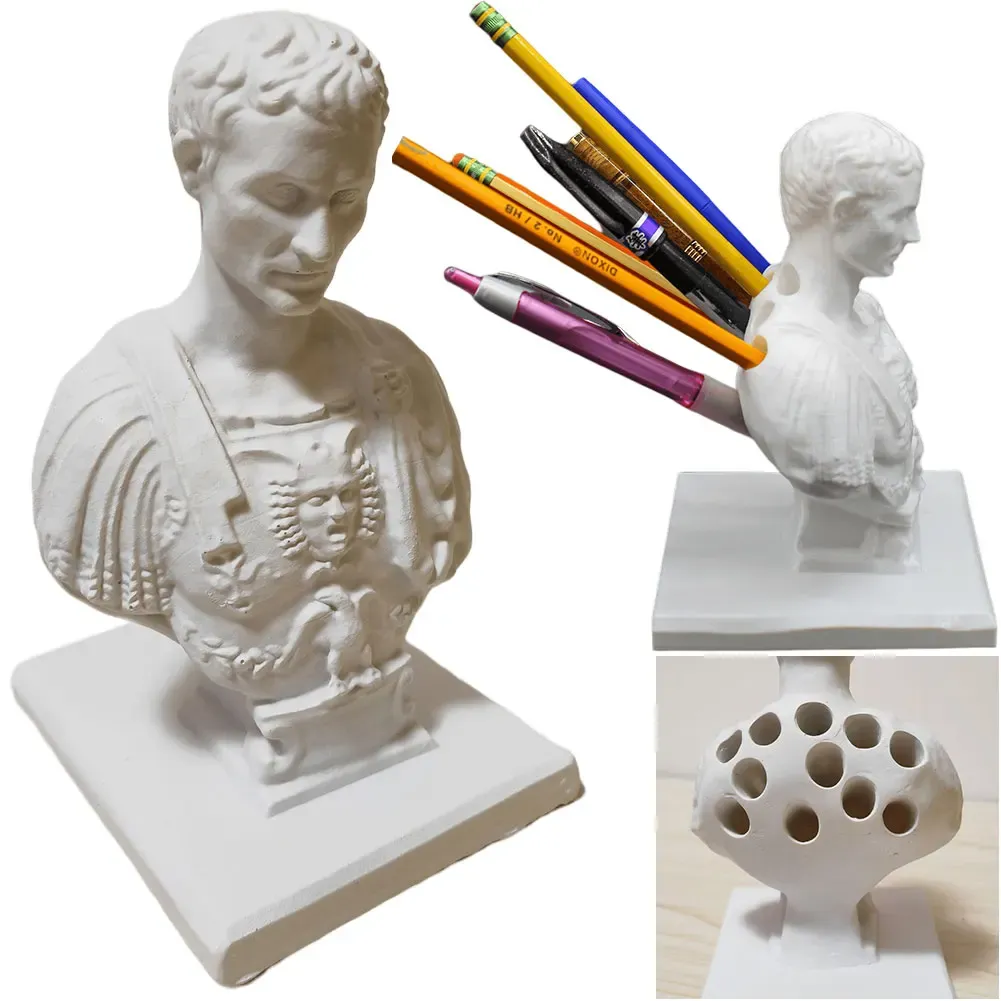Julius Caesar Statue Desktop Pen Holder Creative Pen Holder Organizer Pen And Pencil Holder ...