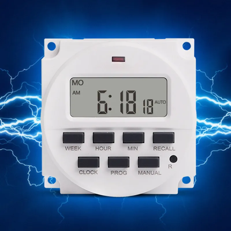 7-Day Programmable Digital Timer Switch Relay, 12V/24V/110V-230V Volt ...