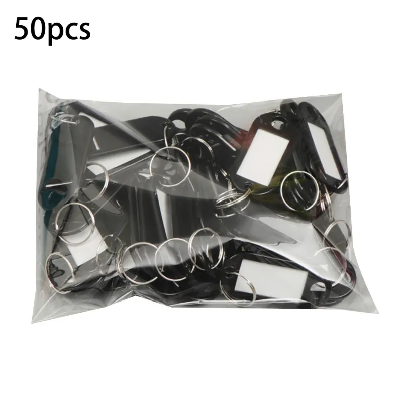 67JE Keychain Label Tags with Split Ring for Keys and Luggage ...