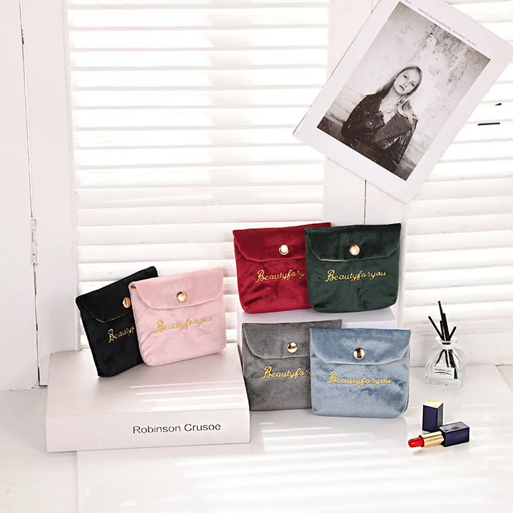 Velvet Mini Pouch Purse - Portable Coin & Card Holder, Lipstick ...