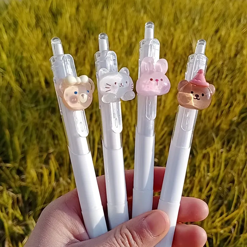 Cute Pink Rabbit Gel Pen Writing Smooth Black Ink Aesthetic Stationery ...