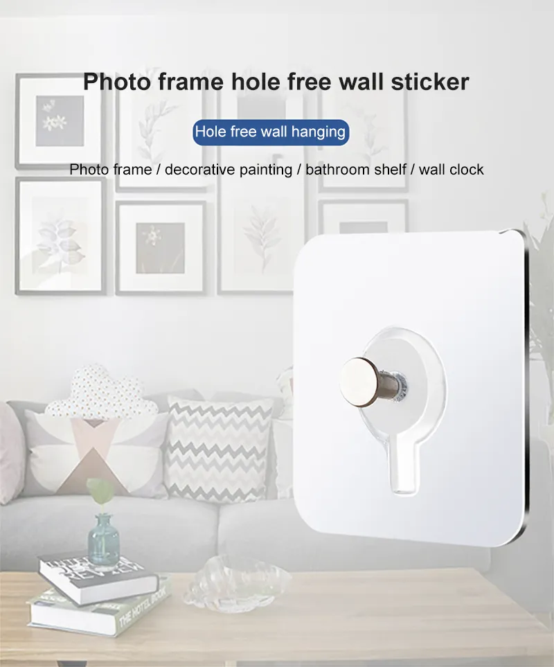 Quantity Adhesive Wall Screw Sticker Hooks, Transparent Nail-Free Wall ...
