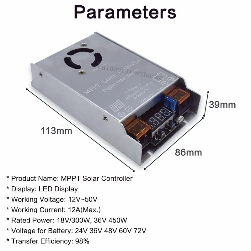 MPPT 450W Solar Charge Controller - 12V/24V/36V/48V/60V/72V Intelligent ...