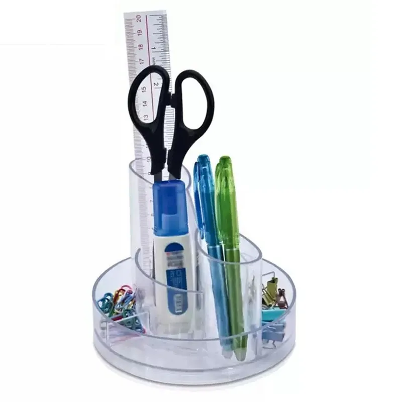 Acrylic 360 Rotating Pen Holder Makeup Turntable Storage Center Multi ...