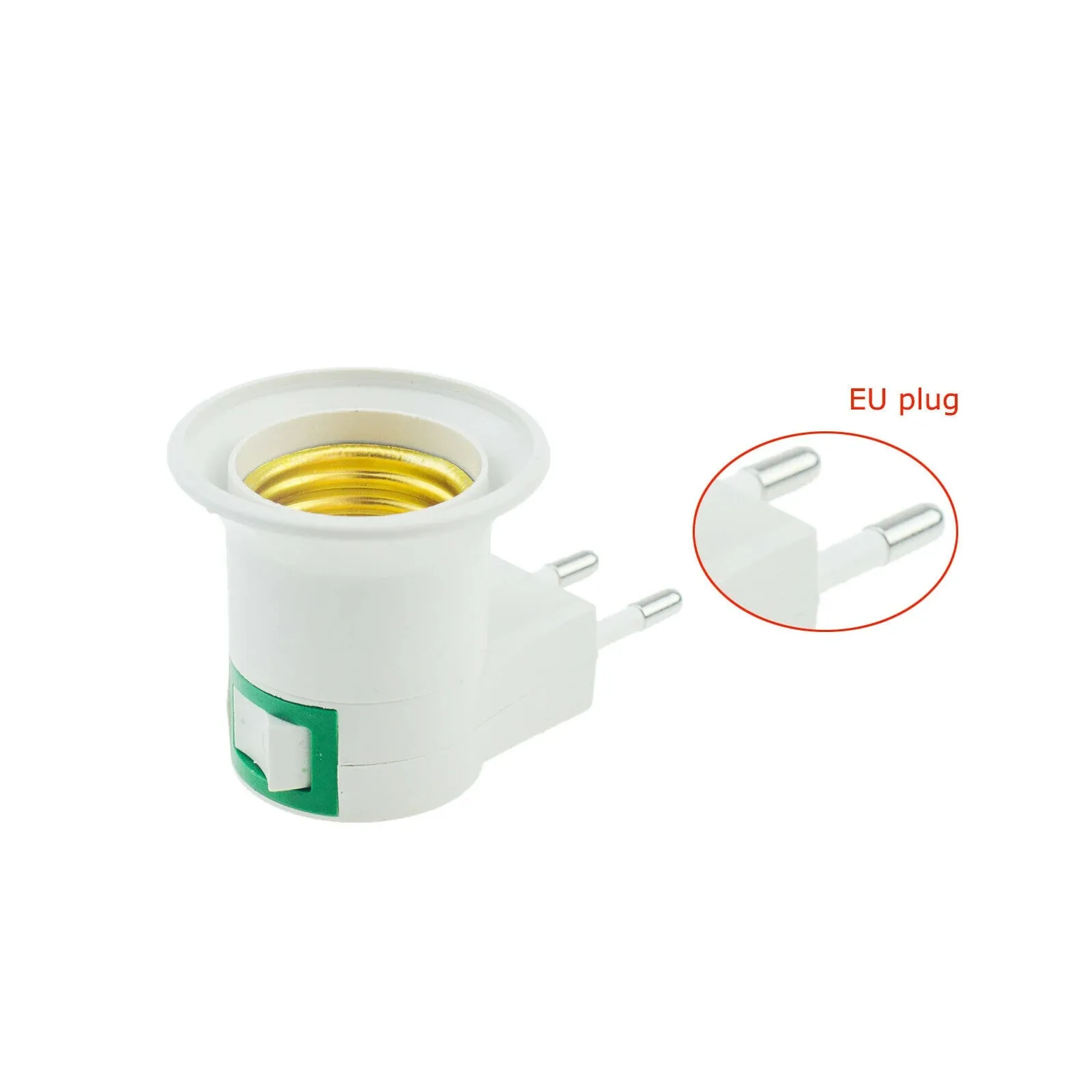 DHgate.com:E27 LED Light Socket, US/EU Plug & Play Screw Socket, White ...