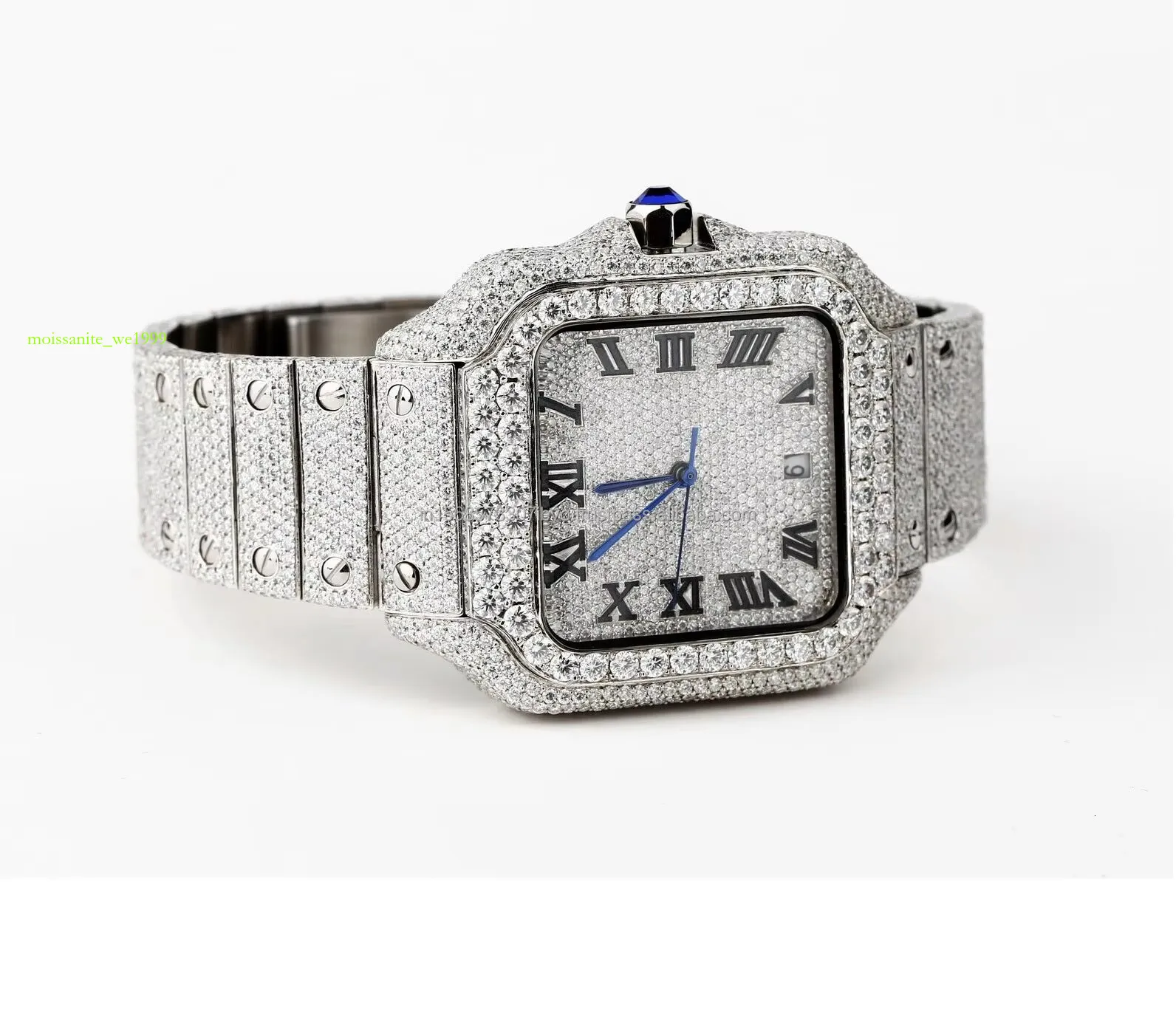 2024 Trending Unisex Hip Hop Diamond Watch: Iced Out Square Dial ...