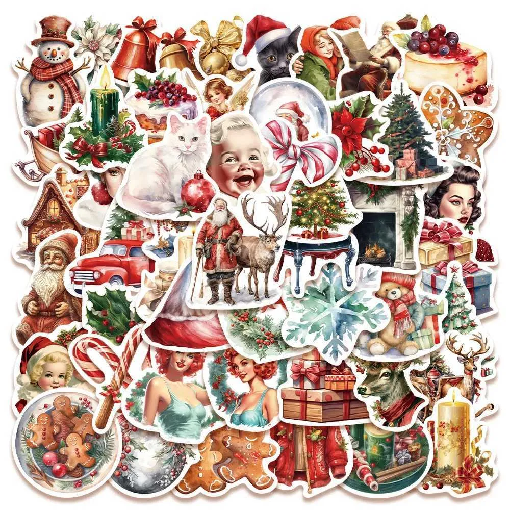 Cute Retro Santa Claus Graffiti Fairy Stickers Waterproof DIY Skiboard ...