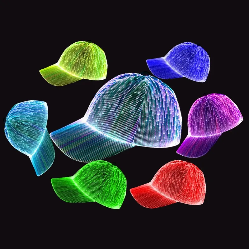 Luminous Ball Cap LED Optical Fiber Hip Hop Baseball Hat For Nightlife ...