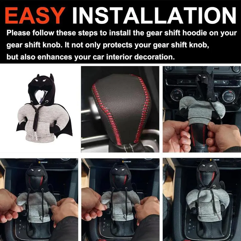 2024 Plush Fuzzy Animal Hooded Car Gear Shift Knob Cover Auto Shift ...