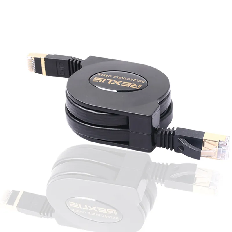 Retractable Flexible Flat CAT-7 RJ45 Network Ethernet Patch Cable, 1.5m ...