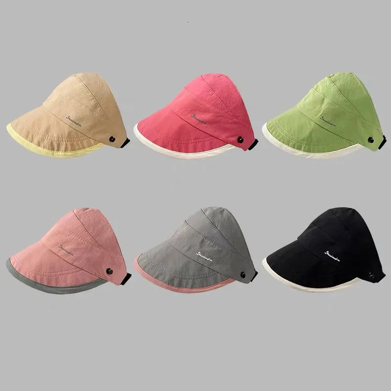 Fashion Women's Empty Top Wide Brim Sun Hat: Anti-UV Sunscreen Bucket ...