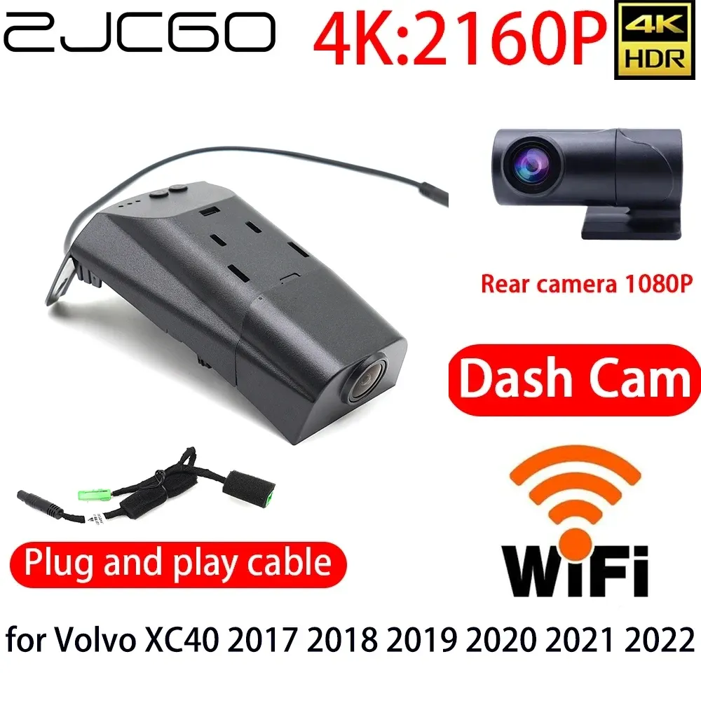 ZJCGO 4K Car DVR Dash Cam Wifi Front Rear Camera 24h Monitor for Volvo ...