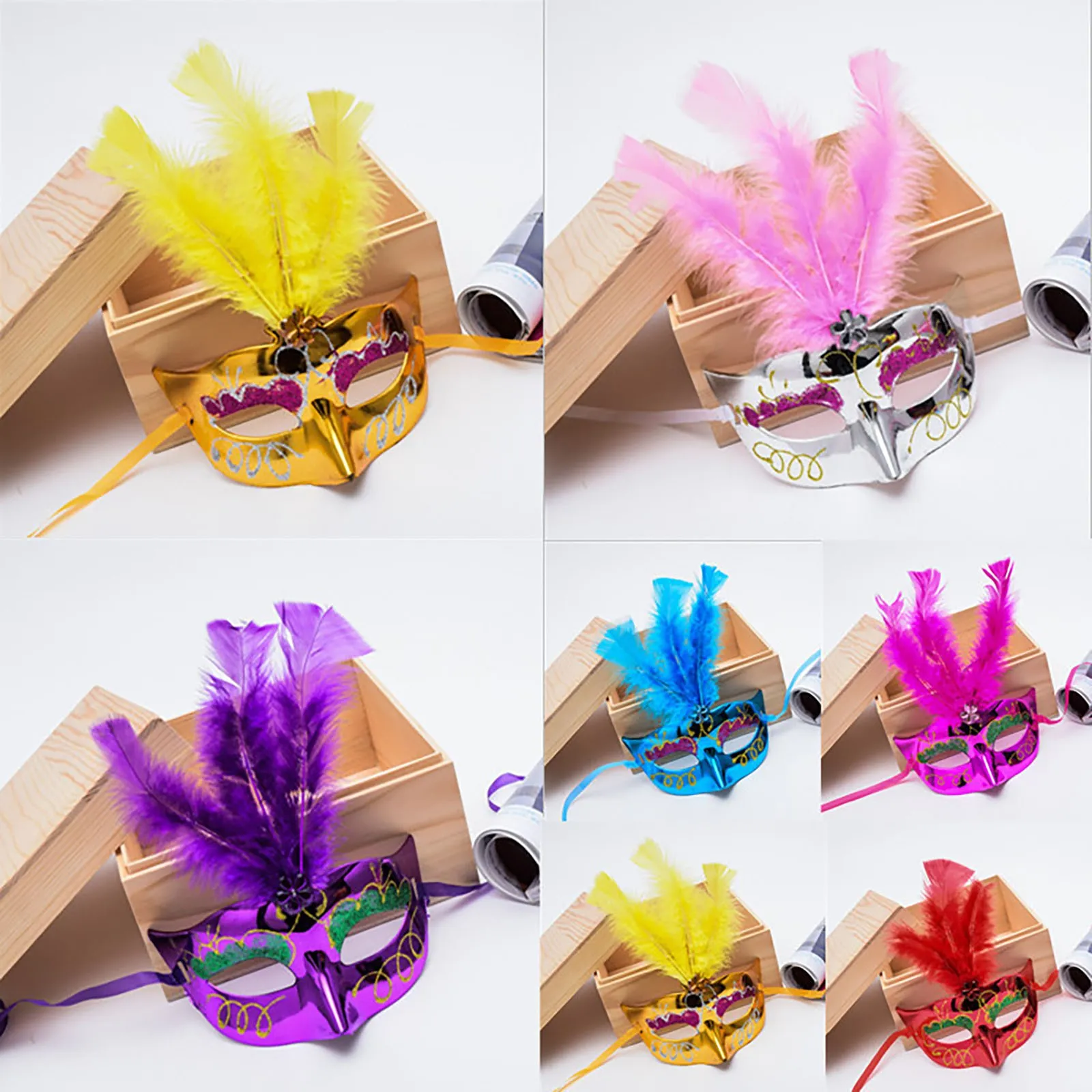 Feathered Light Up Masks: Elegant Venetian Masquerade... From Ddmyearth ...