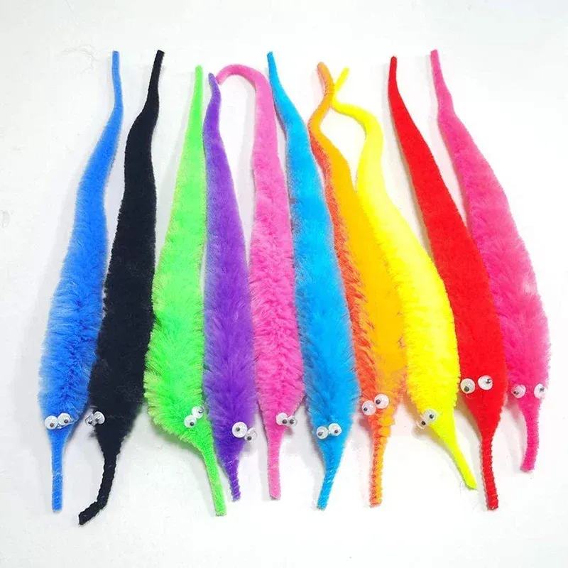 Magic Tricks Twisty Worm Magic Toys Party Favors Fuzzy Worm On A String ...