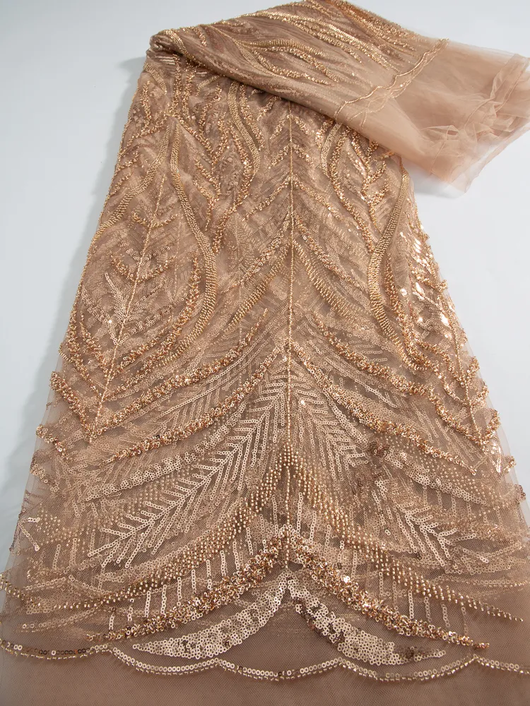 Exquisite Green Lace Fabric: Stunning French Lace with Beads and ...