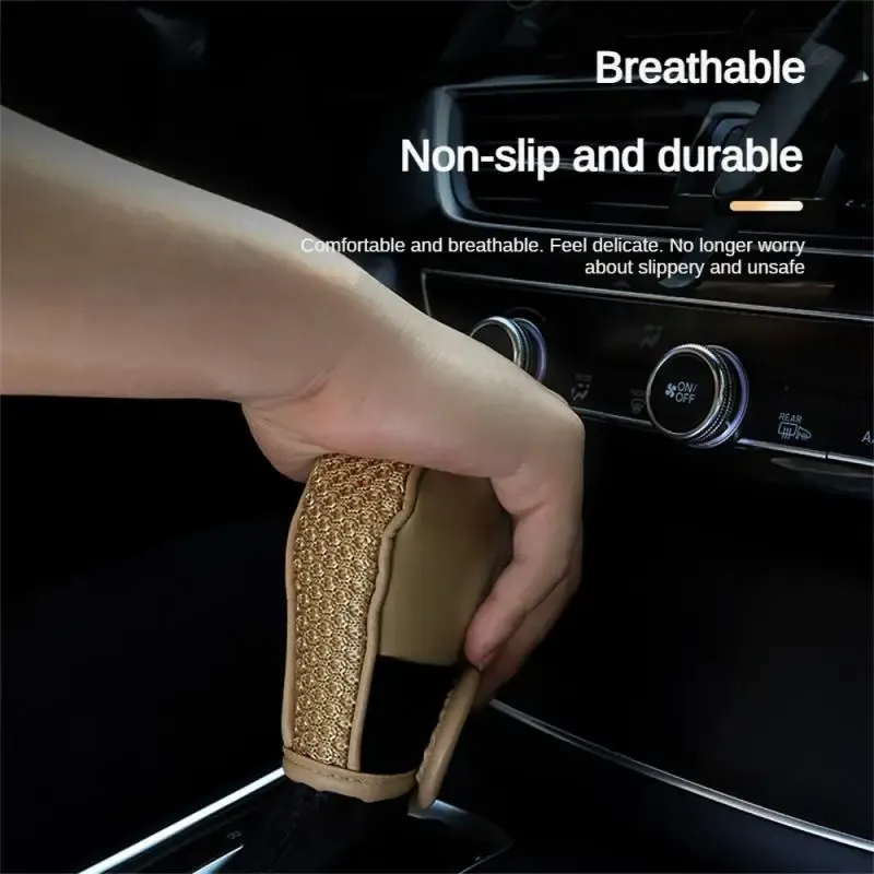 Premium Leather Handbrake Cover - Comfortable Grip Protector, Universal ...