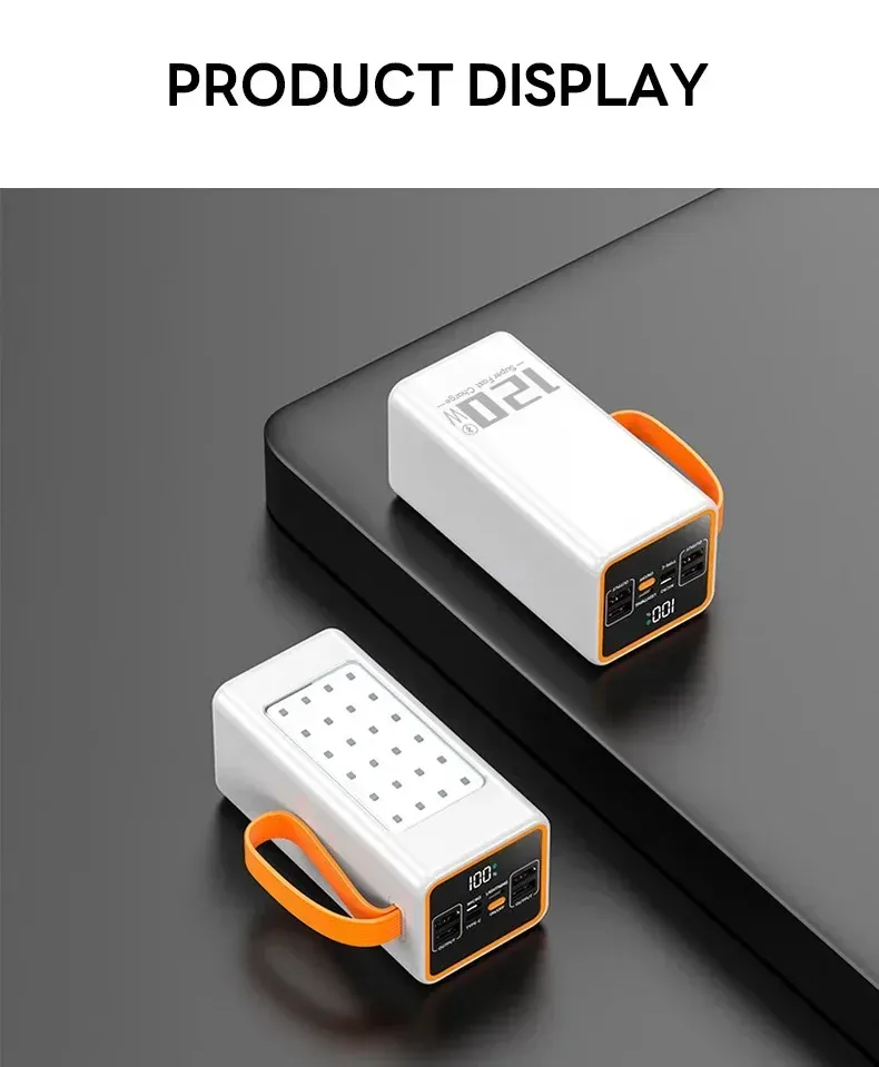 200000mAh Power BankPortable Charger with 4 USB Output, LED Flashlight, Digital Display ...