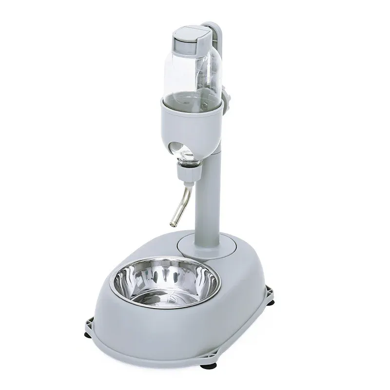 Upright Water Dispenser With Hanging Automatic Bowl Feeder For Cats And ...